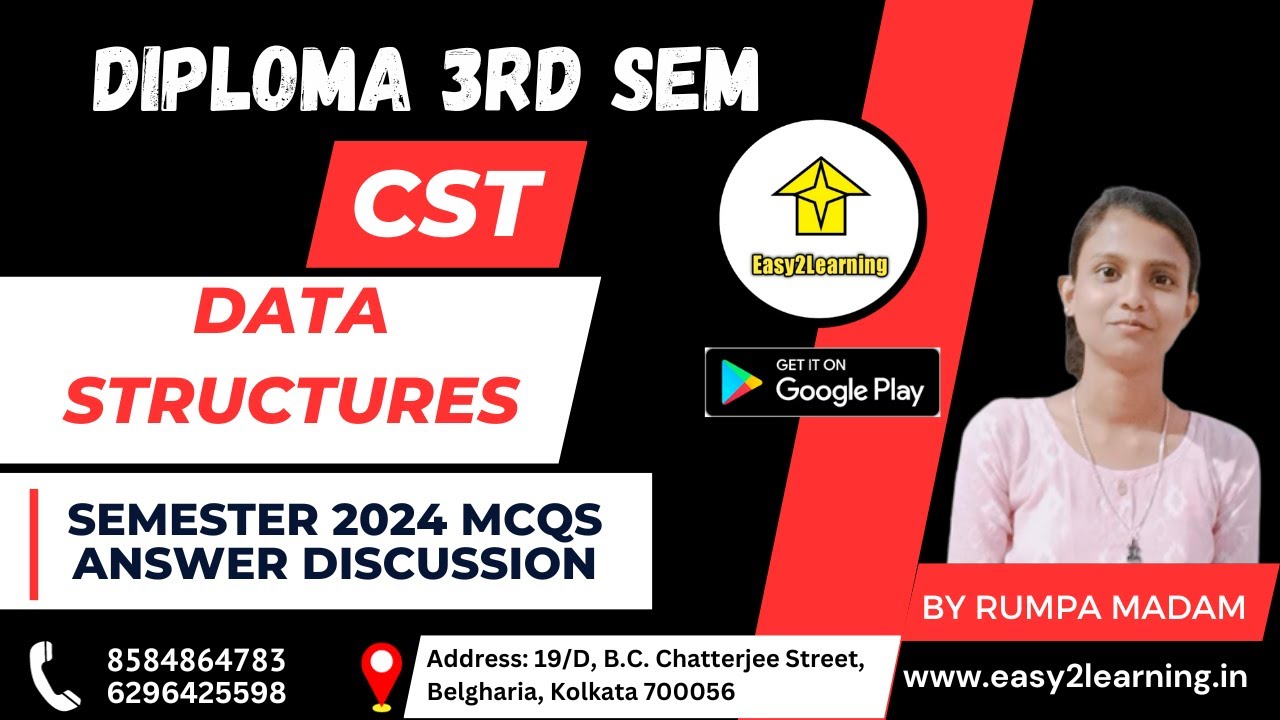 Diploma 3rd Sem CST| Data Structurs 2024 Sem. MCQ answer Discussion| By- Rumpa Madam ...