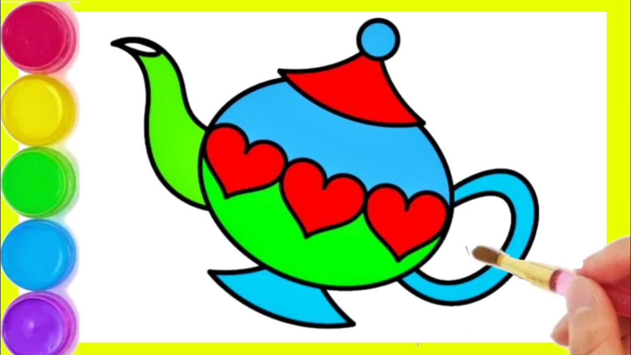 Kettle Drawing| How to draw Tea Kettle Drawing to step by step for ...