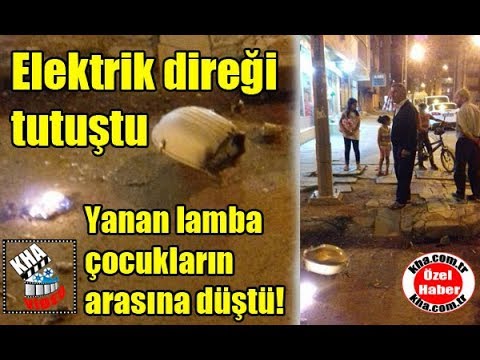 elektrik direği tutuştu