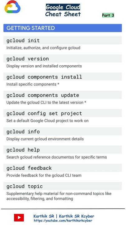 Cheat Sheet | Part 3 | Info | Google Cloud | Compute | Karthik SR | #cheatsheet - YouTube