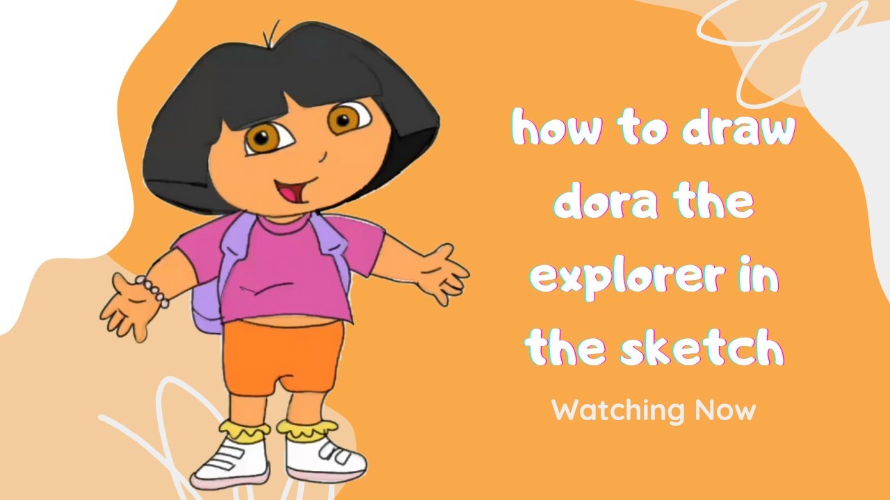 how to draw dora the explorer in the sketch - YouTube