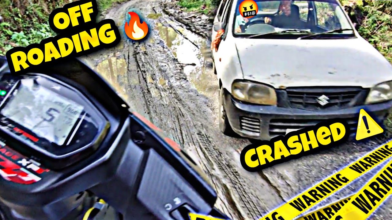 Off-road me crash ⚠️😭 // car accident 💔 // ntorq race xp offroading ...
