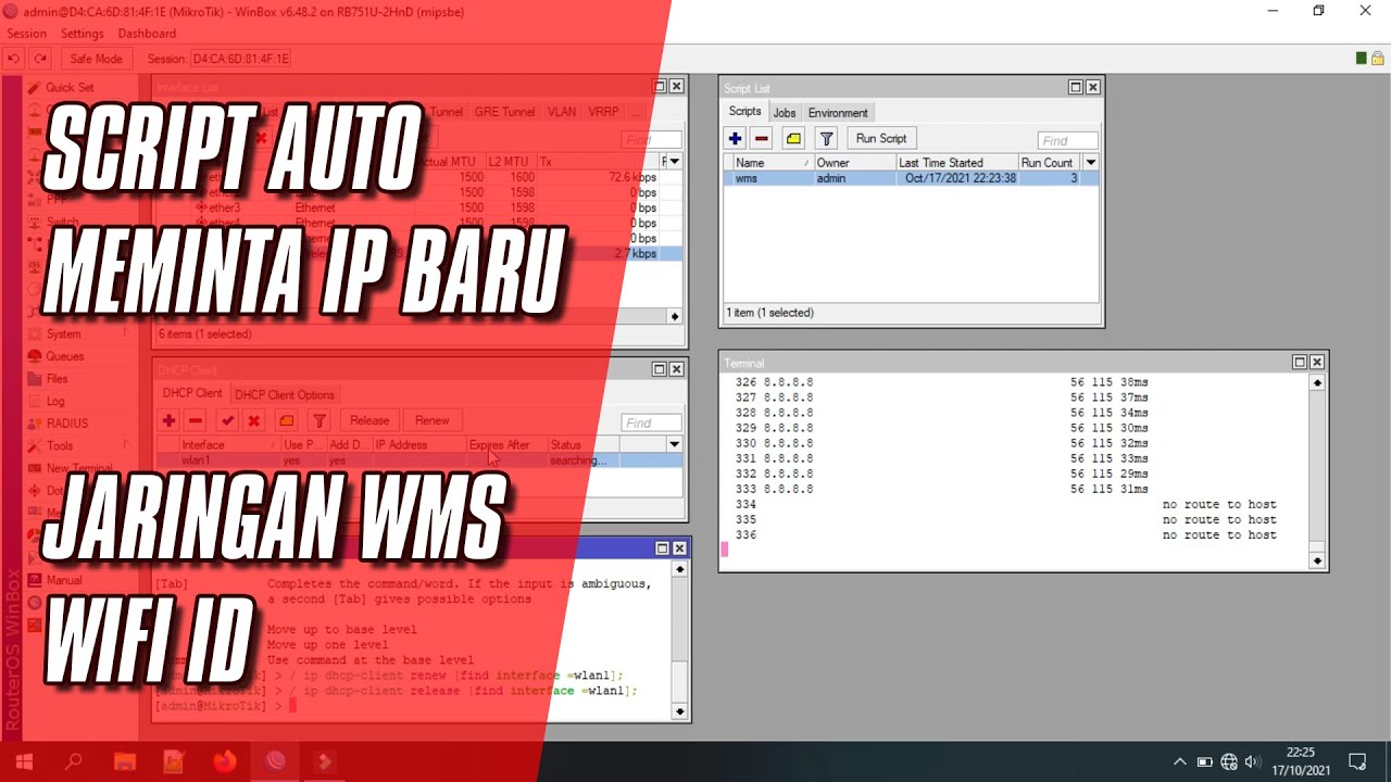 Cara Buat Script AUTO Renew Release IP WMS Wifi ID Pake Mikrotik - YouTube