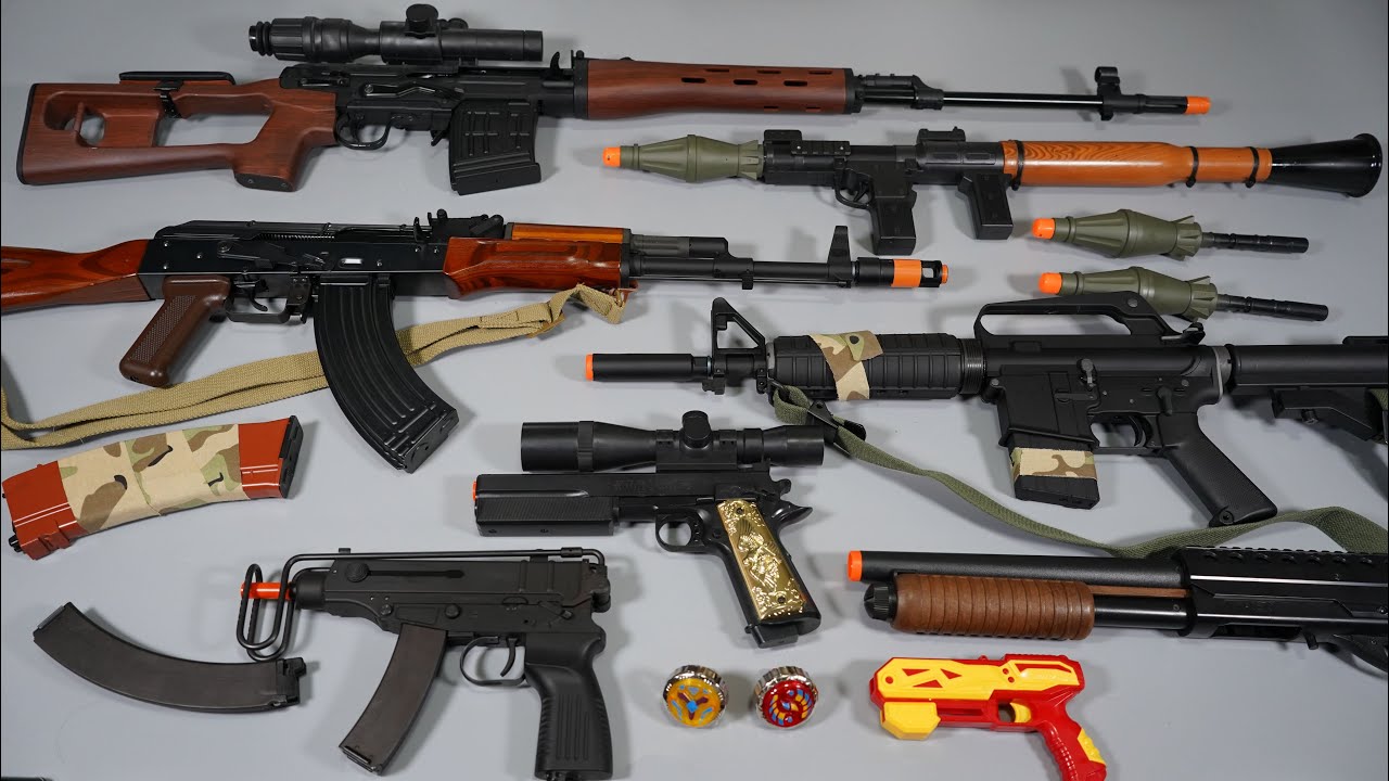 Best Toy Gun Airsoft AK47 and M4 SVD Sniper Rifle - RPG7 Vz61 SVD ...