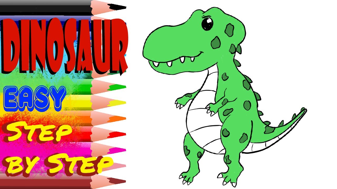 How to Draw A T-Rex Dinosaur Easy Step by Step - YouTube