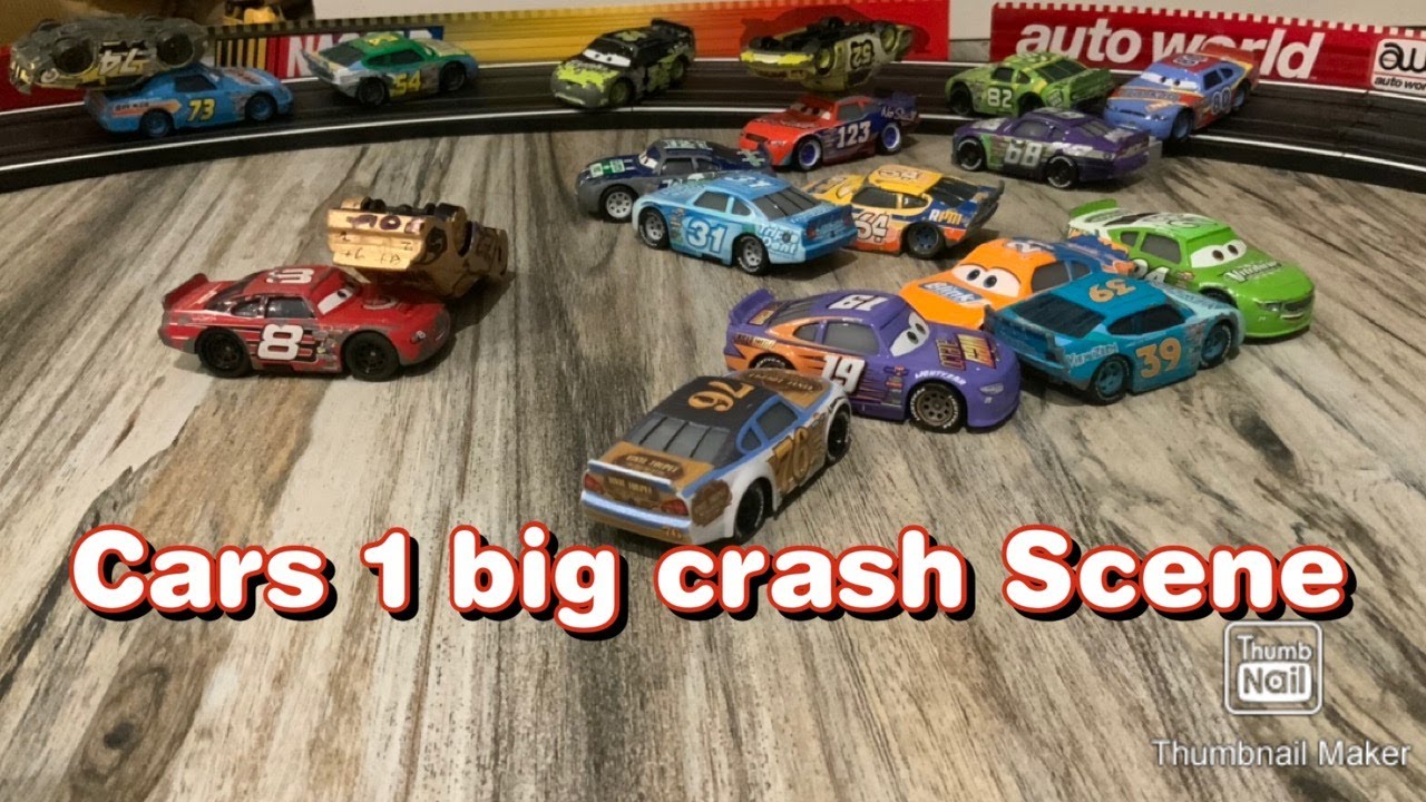 Cars 1 big crash scene stop motion - YouTube