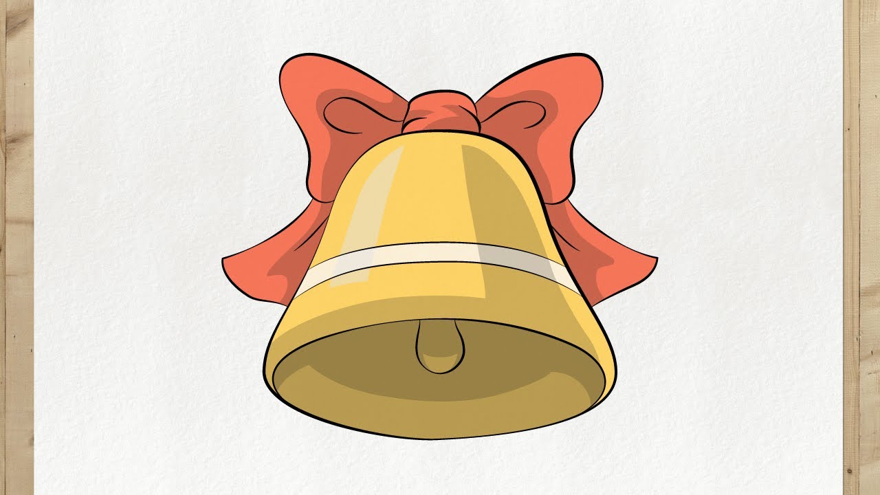 How to draw a Christmas bell step by step, VERY EASY and fast - YouTube
