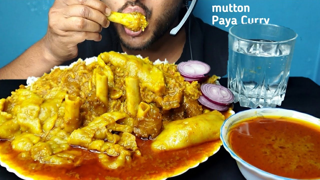 Oily Mutton Paya Eating Show | Oily Fatty Mutton / Mutton Fat Curry ...