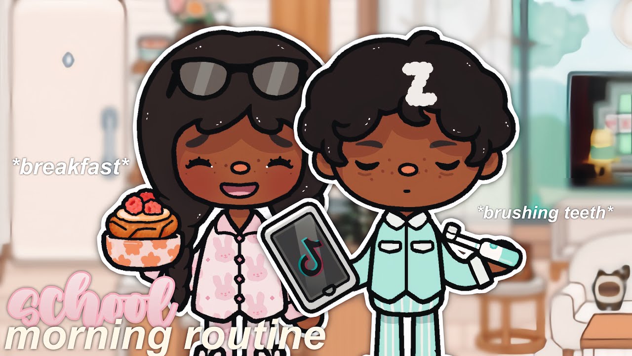 twins school morning routine (EP.4) | *with voice* | toca boca roleplay ...