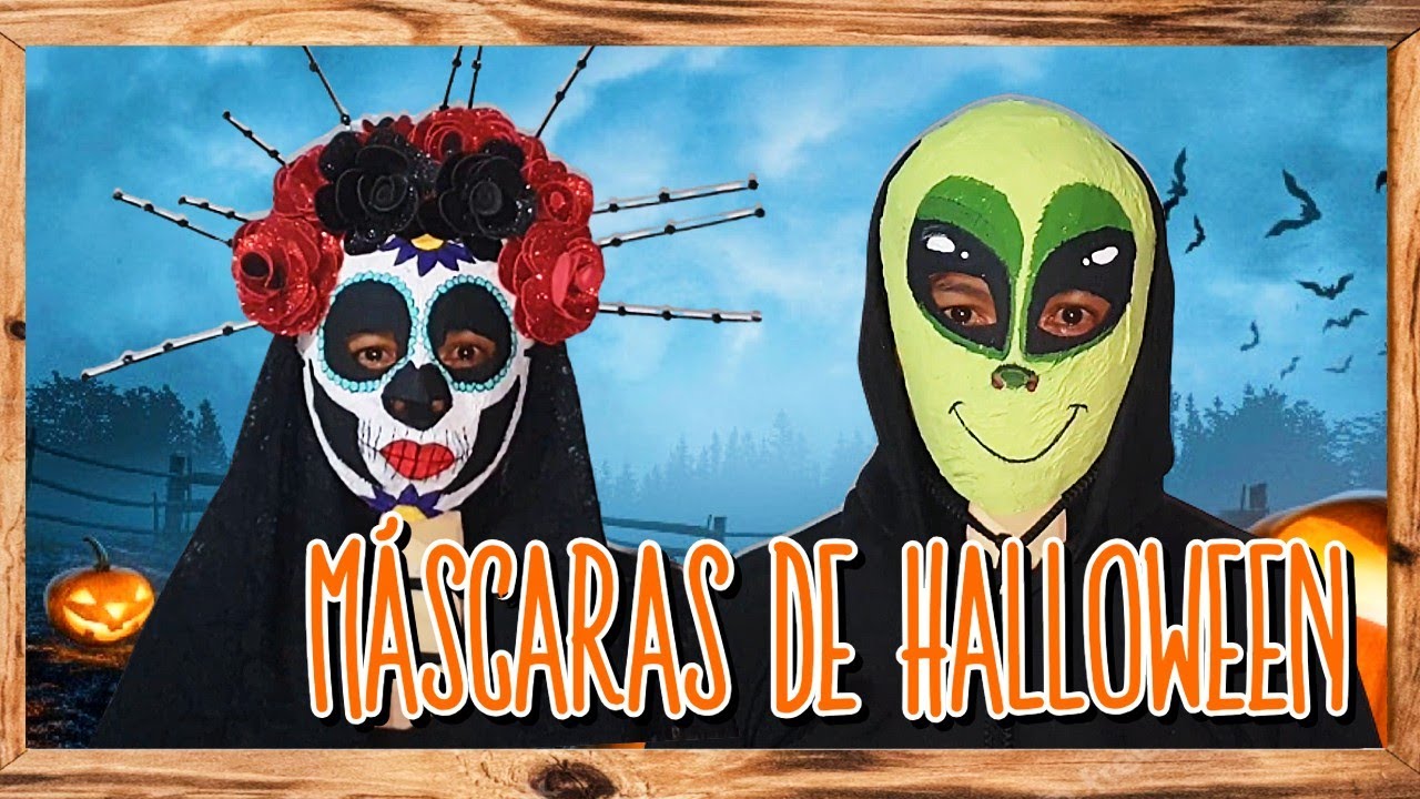 Cómo hacer máscaras de #HALLOWEEN recicladas en simples pasos - YouTube