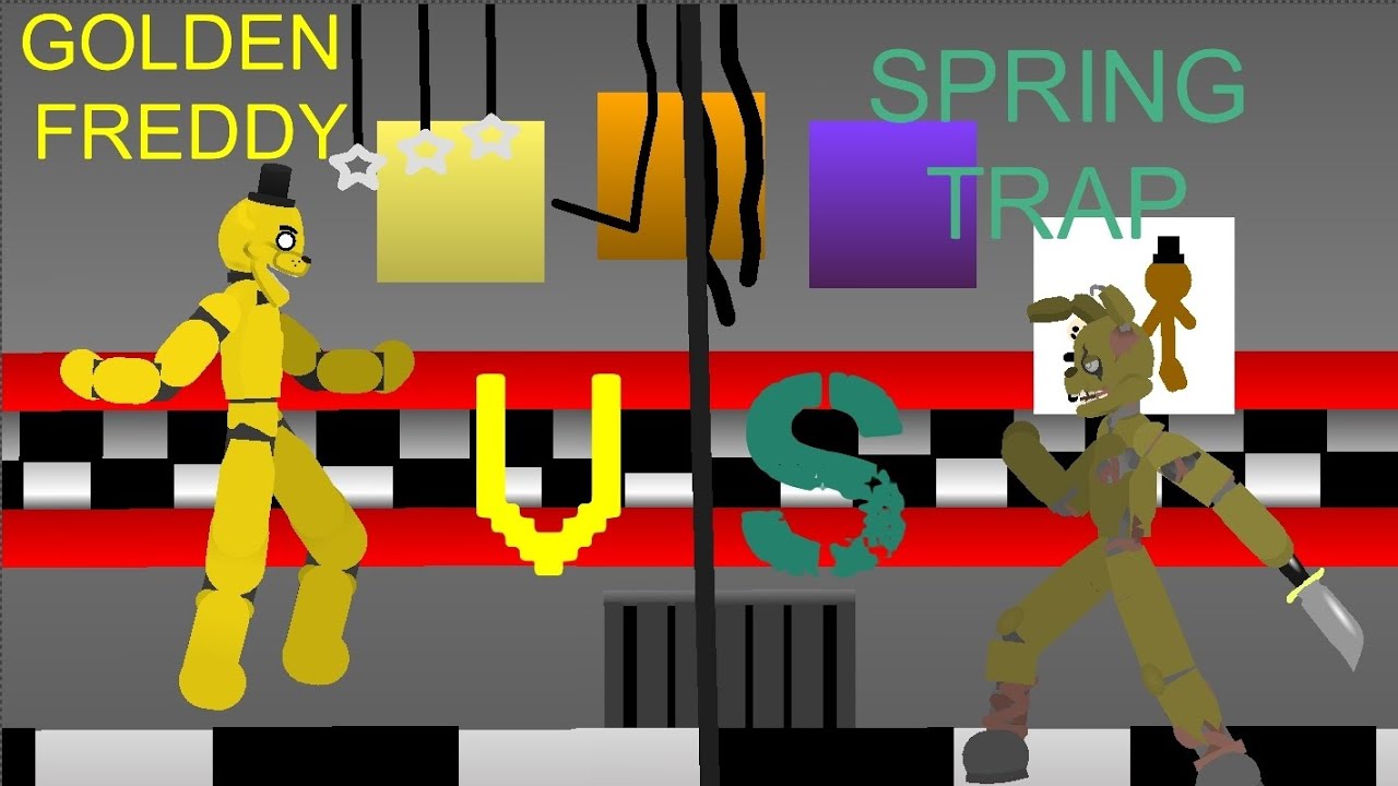 FNAF Golden freddy VS Springtrap [Sticknodes Animations] - YouTube