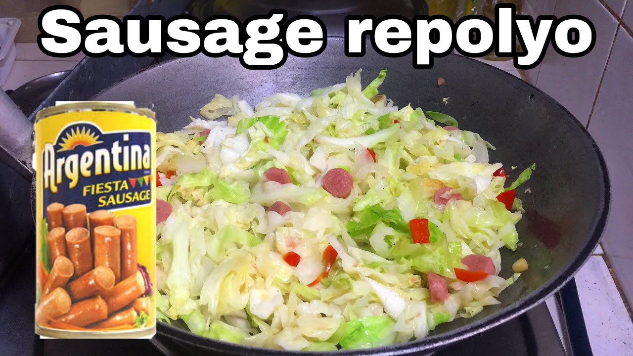Sausage repolyo gisado | para makatipid sa ulam | lutong bahay ...