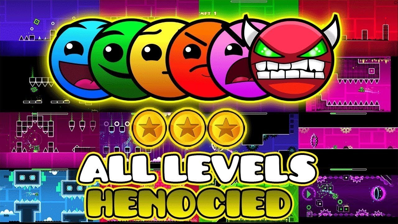 Прохождение всех уровней в Geometry Dash 1-21 all levels and COINS ...