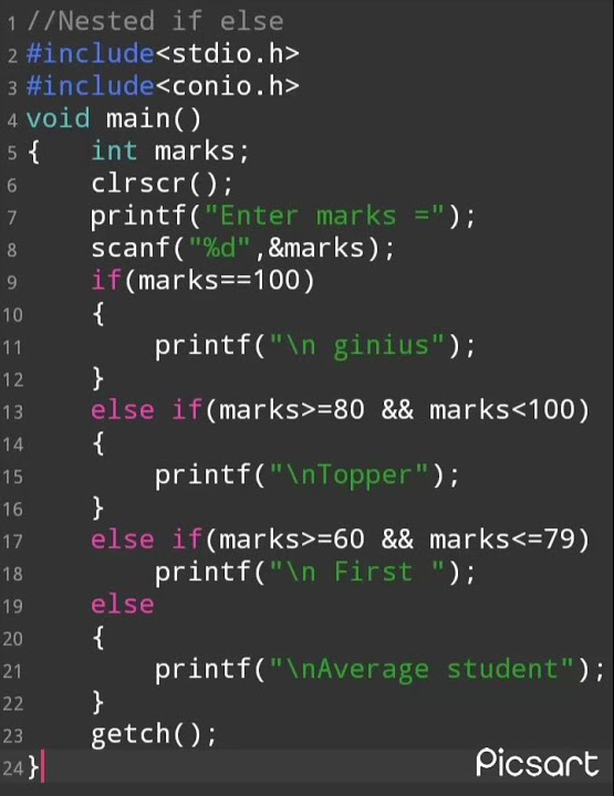 20 C Program Nested if else #cprogramming #clanguage #Quick - YouTube