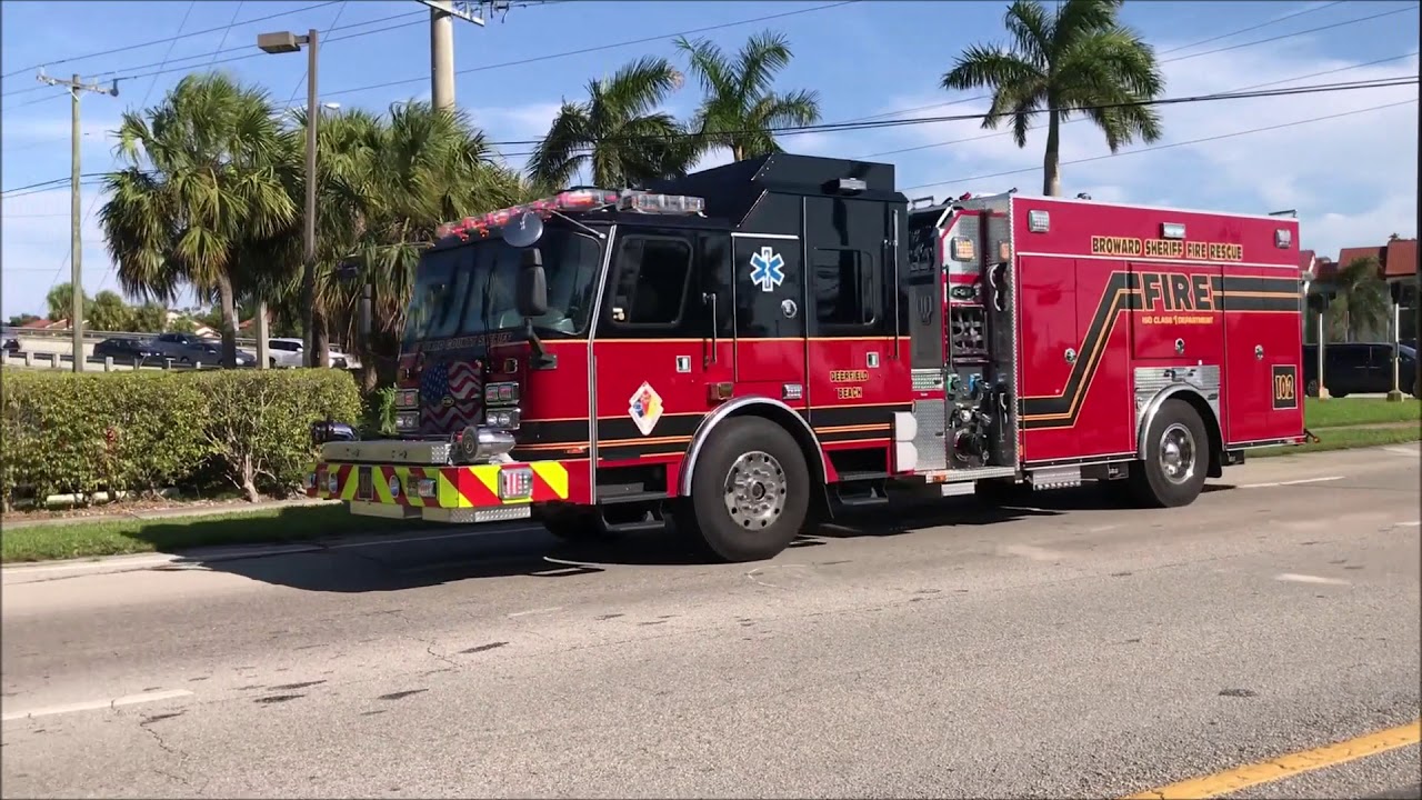 MINI COMPILATION OF BROWARD SHERIFF FIRE RESCUE UNITS RESPONDING IN ...