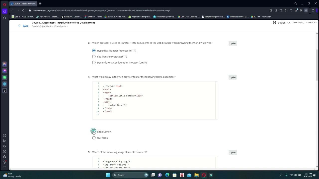 Course 1 Assessment: Introduction to Web Development Coursera ...