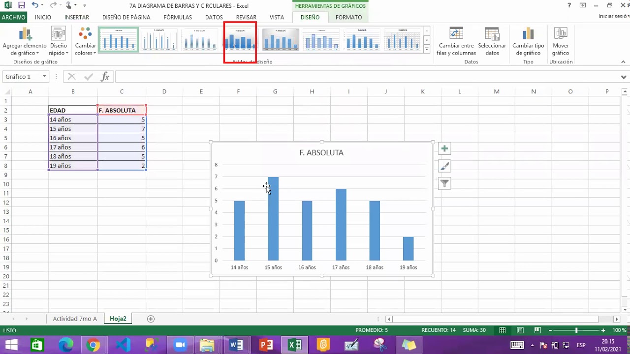 Actividad Nº 5 Diagramas en Excel - Matemática 7mo A - YouTube