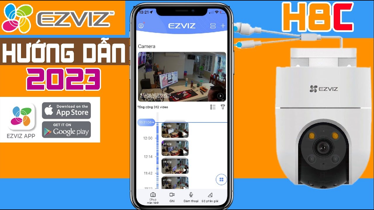 Hướng dẫn cài đặt camera EZVIZ H8C, camera 360 có màu ban đêm, đàm thoại 2 chiều thế hệ mới ...
