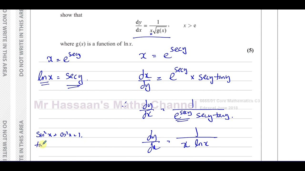[P3] C3, (GCE), 6665/01, June 2018, Q8, Trigonometric Identities ...