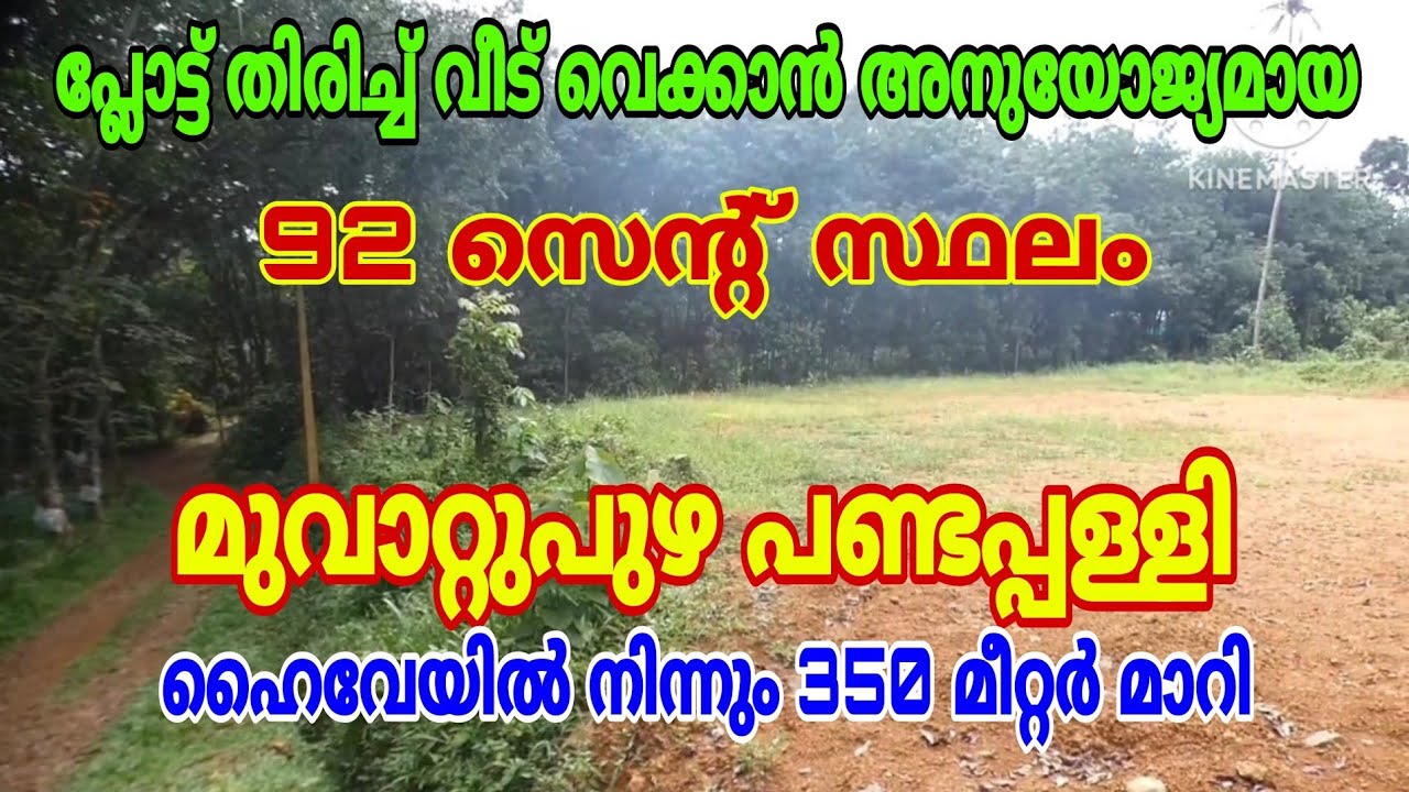 92 cents house plot for sale. 350 mtr. away from Muvattupuzha ...