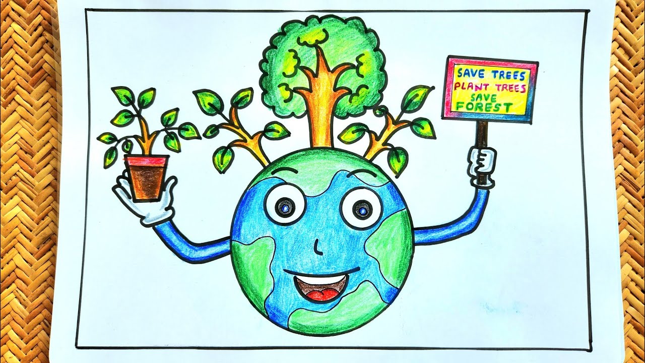 Van Mahotsav Drawing / Van Mahotsav Poster Drawing / Save trees Save ...