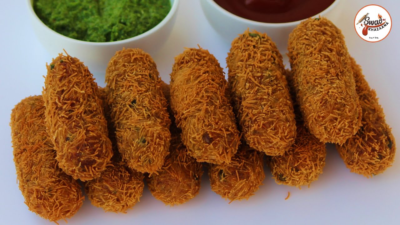 आलू सेव रोल बनाने की विधि | Sev Roll Recipe | Potato Cutlets | Potato ...