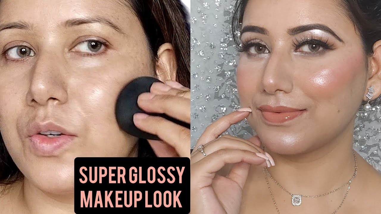 Super glossy makeup look|winter makeup #glossymakeup #nightpartymakeup ...