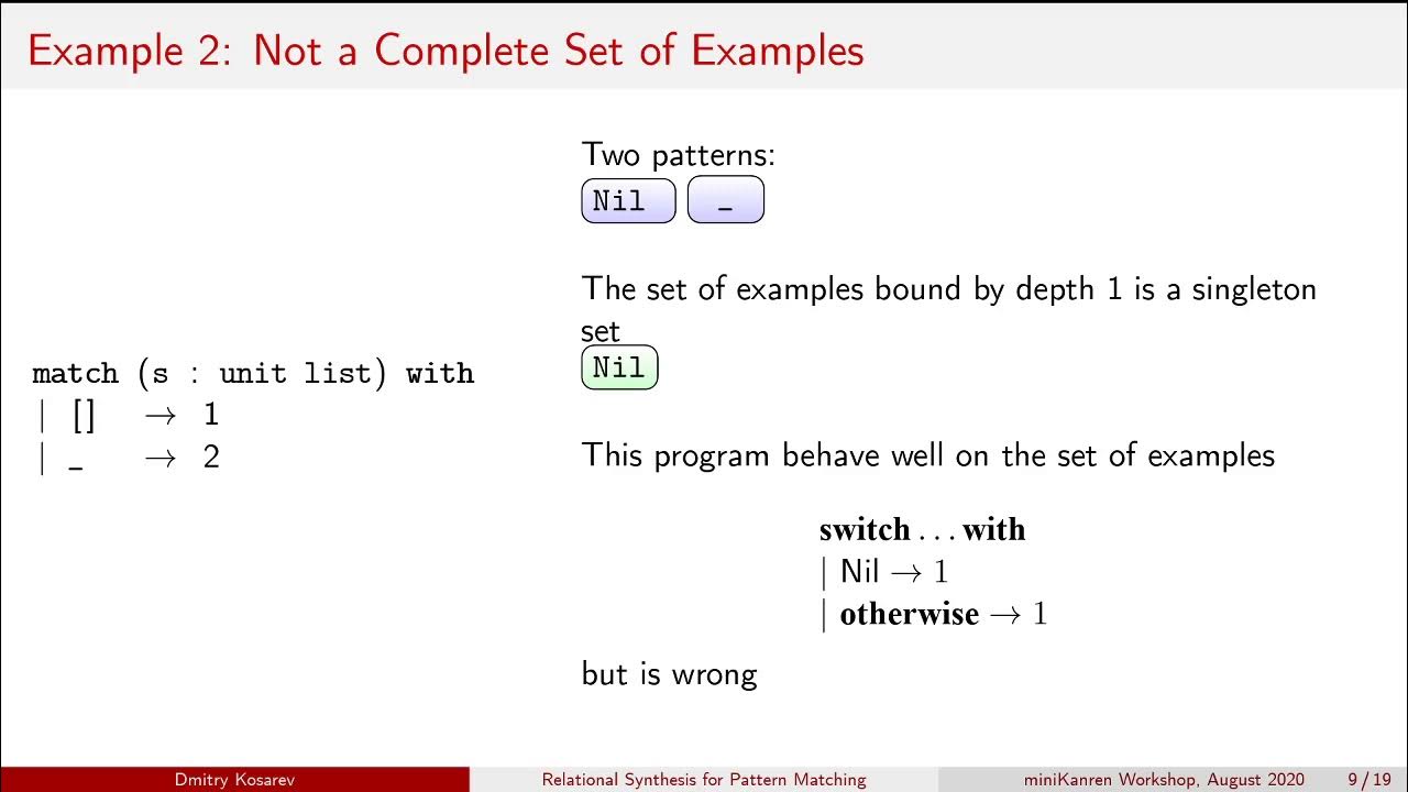 Dmitrii Kosarev - Relational Synthesis for Pattern Matching - YouTube