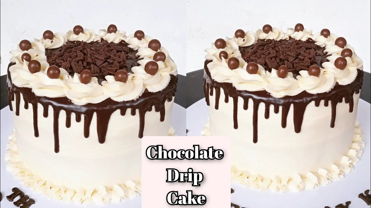 Chocolate Layer Cake with Butter cream Frosting and Dark Chocolate Drip | Easy Cake Tutorial ...