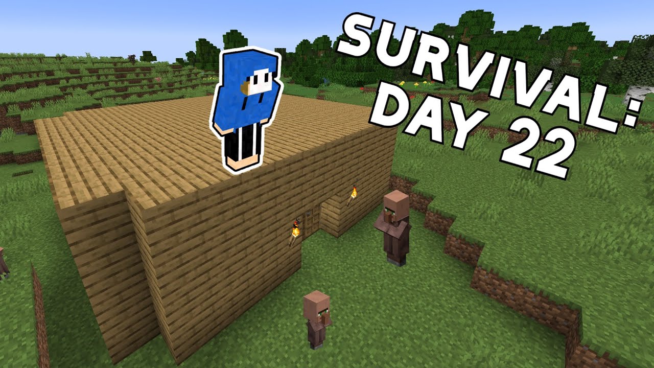 Making a Villager House | Minecraft Survival - Day 22 - YouTube