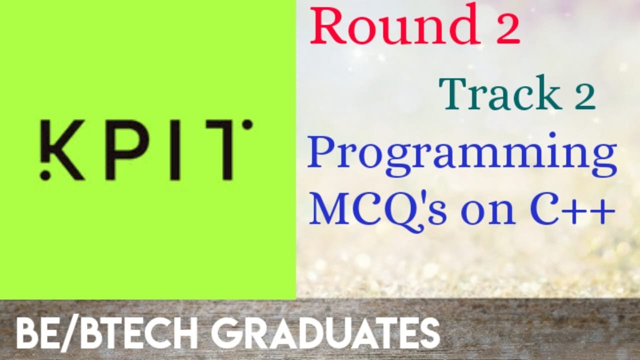KPIT C++ Programming for Round 2 | Track 2 Programming in C++ | - YouTube