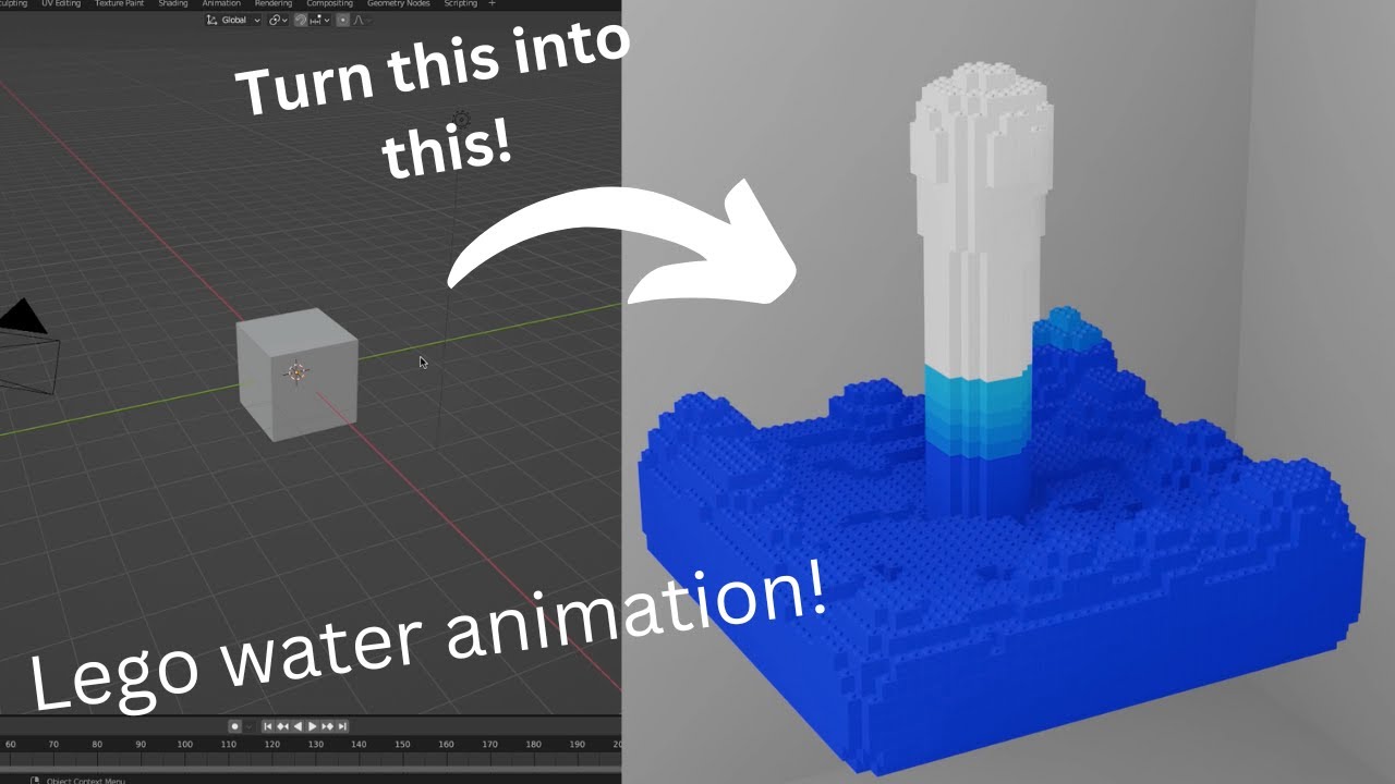 How to make Lego water in blender 3.4 - YouTube