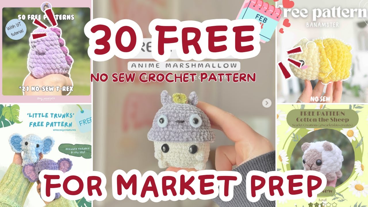 30 FREE No Sew & Low Sew Crochet Patterns for Mark - YouTube