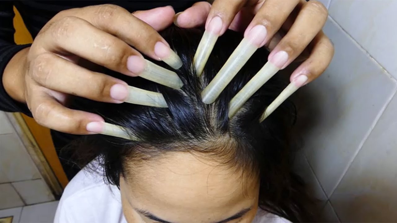ASMR Fast Drandruff Scratching Aggressive Scalp Scratching with long ...