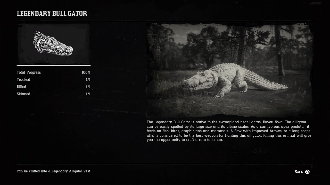 Where to find the legendary Bull Gator in RDR2 - YouTube