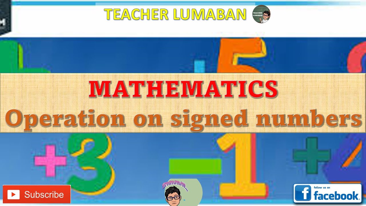 Operation on signed numbers - YouTube