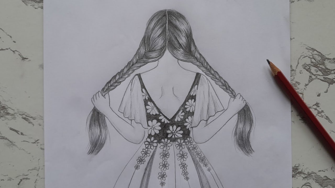 How to draw A girl with Doubles braided hairstyle - step by step ...