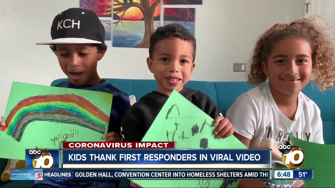 Kids thank first responders in viral video - YouTube