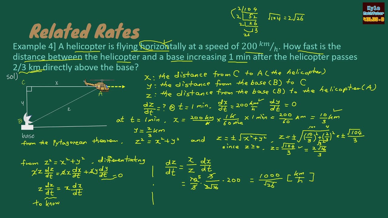 Related Rates 1 - Differentiation, Calculus - YouTube