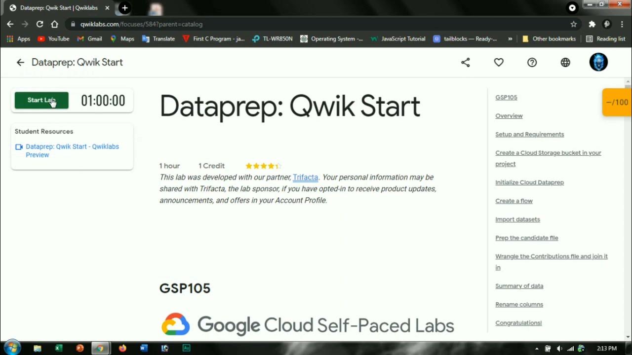 Dataprep: Qwik Start | Qwiklabs [GSP105] - YouTube