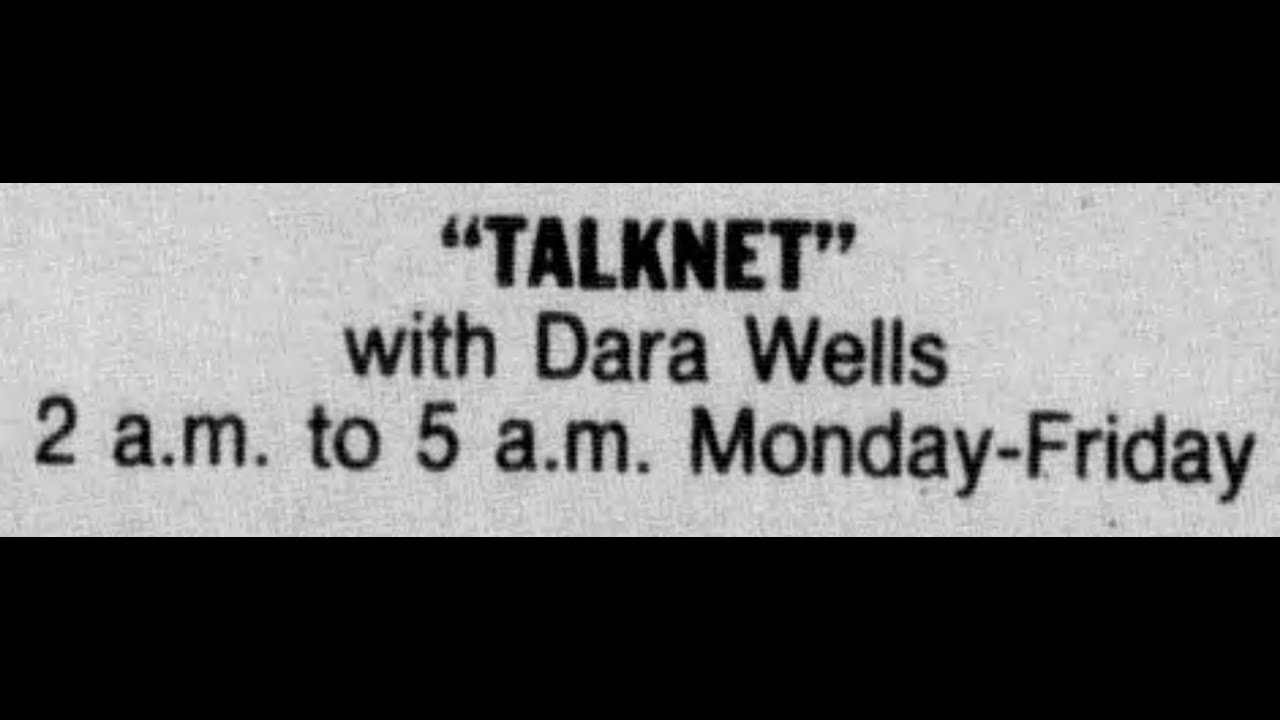 TalkNet with Dara Wells - WCKY 1530 Cincinnati 1988 - YouTube