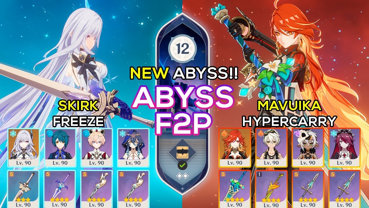 [F2P] C0 Skirk Freeze & C0 Mavuika Hypercarry | New Spiral Abyss 5.8 / 5.7 | Genshin Impact ...