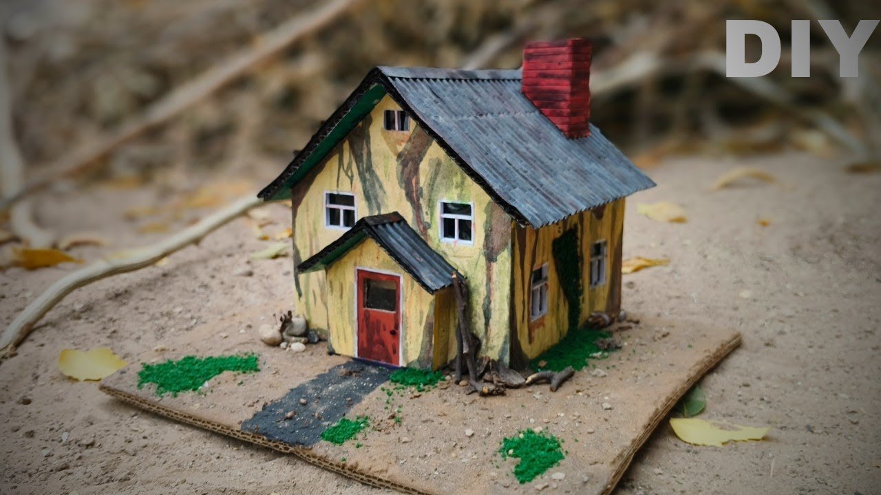Make Old Barn DIY Cardboard House Model Diorama Tutorial/Art and Craft Diorama ! - YouTube