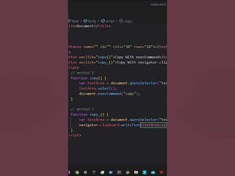 Copy Text With JS Two Ways #JavaScript #execCommand #navigatorclipboard #webdevelopment - YouTube