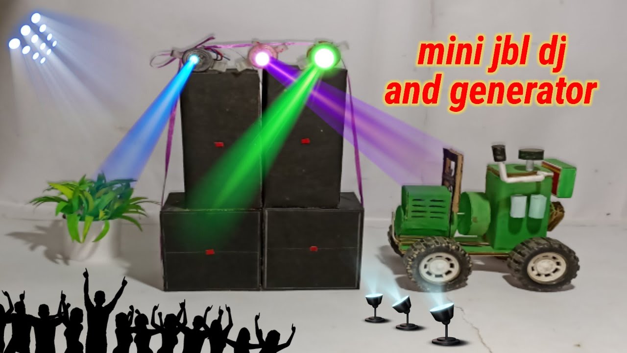 how to make mini jbl dj and generator!! mini jbl dj and generator with ...