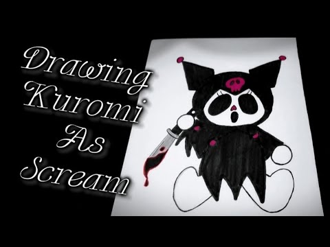 How To Draw Kuromi Dressed As Scream | Halloween Drawing Turkey Sketch ...