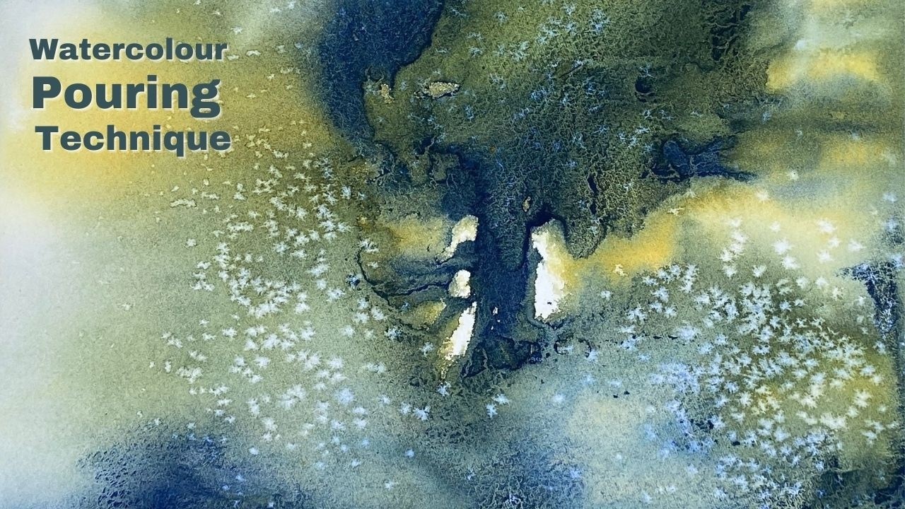 Semi Abstract Painting Using Pouring Techniques in Watercolour - YouTube