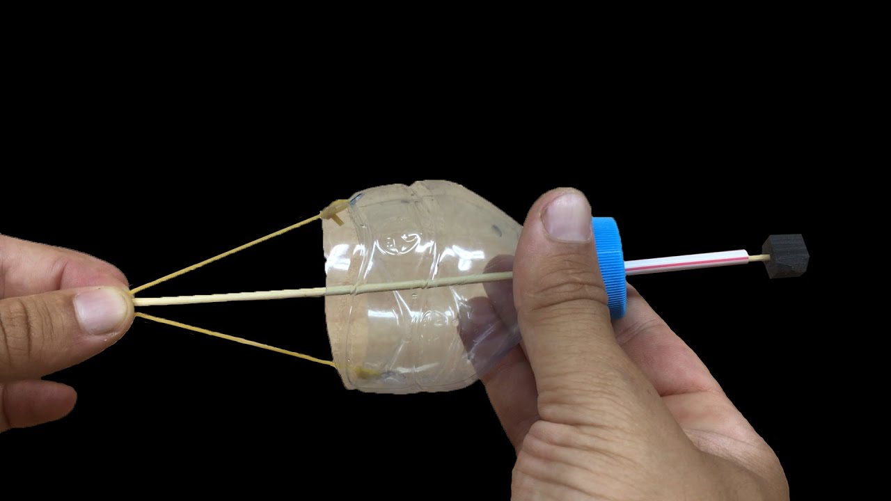 Making a slingshot from a water barrel - YouTube