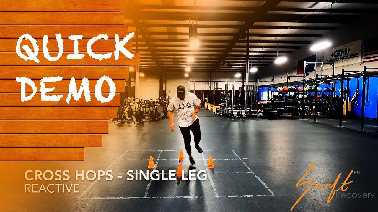 cross hops single leg - reactive - YouTube