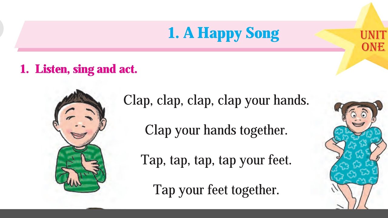 Std 1 English | Happy song | class 1 | unit one | easy explanation in ...
